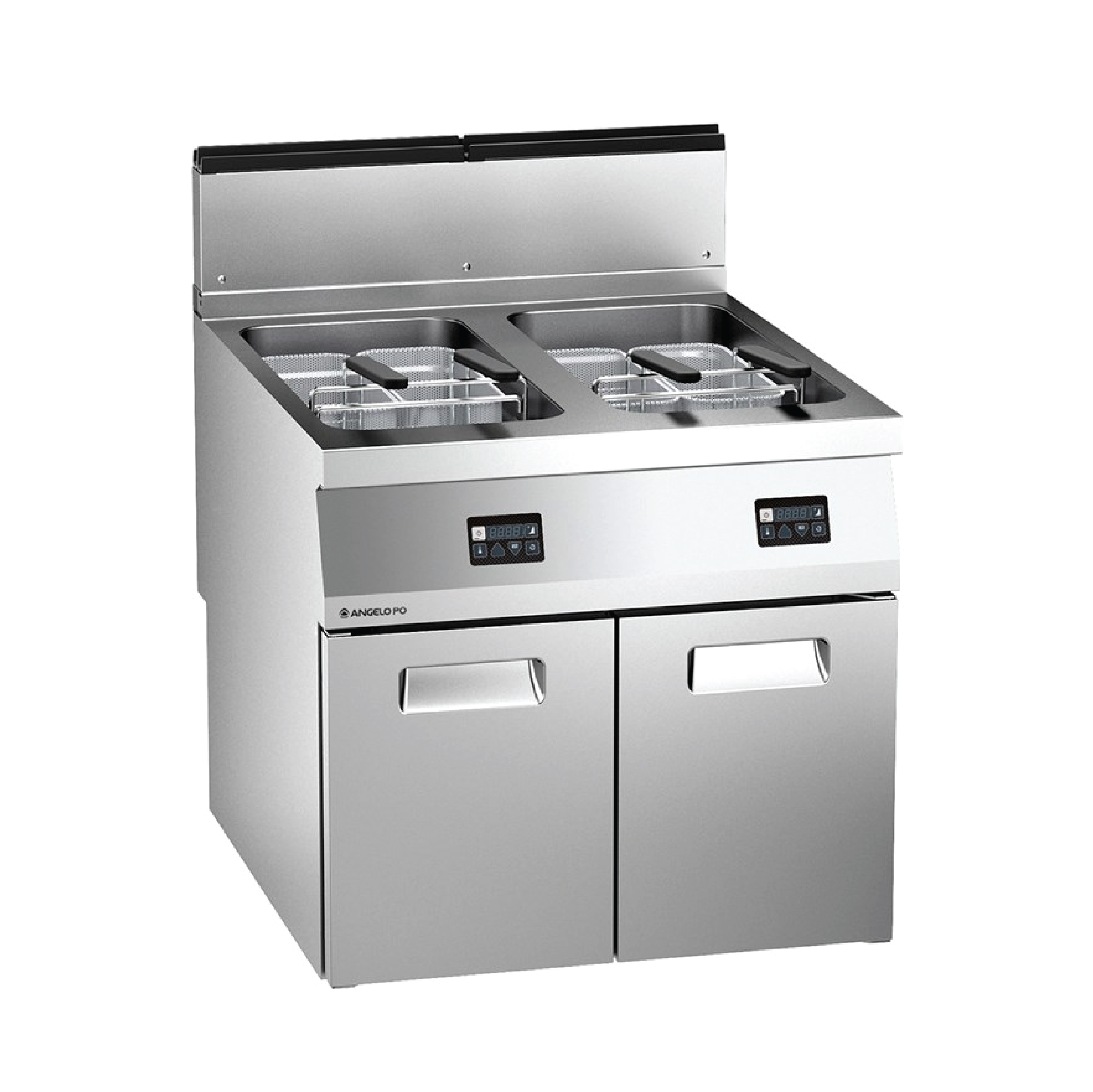 Commercial GAS FRYER 2 WELLS 22+22 L DIGITAL CONTROLS