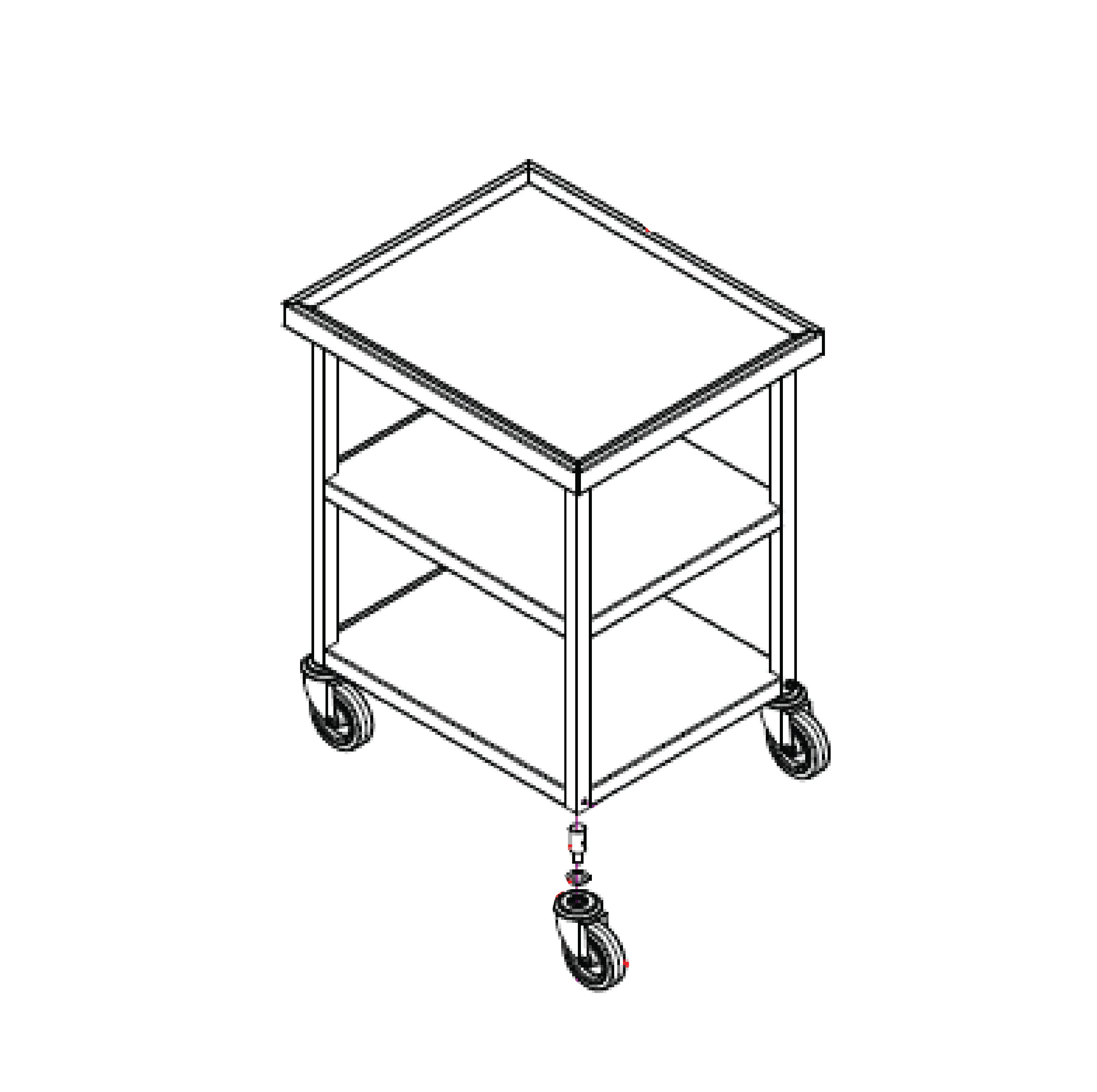 2/1 GN TRANSPORTATION TROLLEY 3 TIER STAINLESS STEEL - Australia